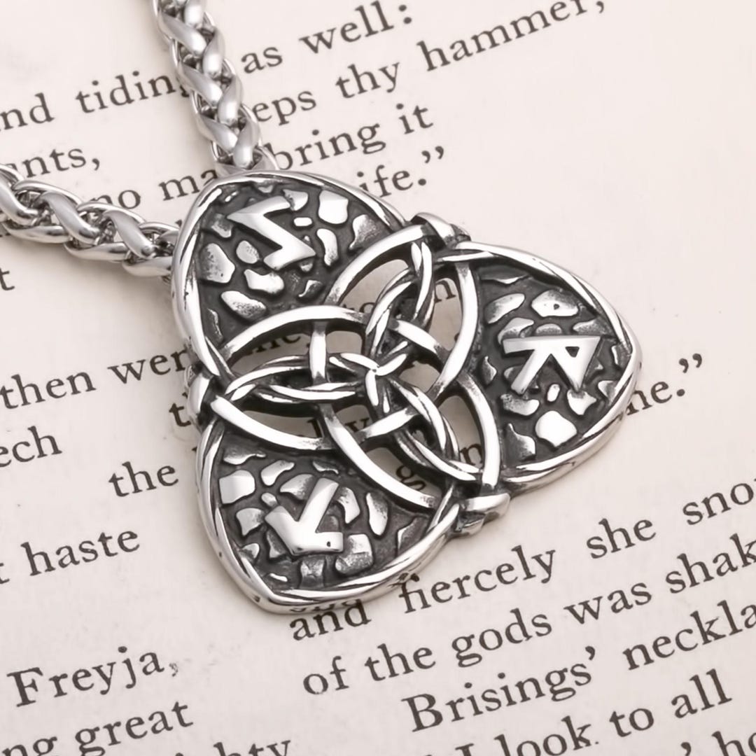 Viking Celtic Trinity Knot Rune Stainless Steel Pendant Necklace - Etsy