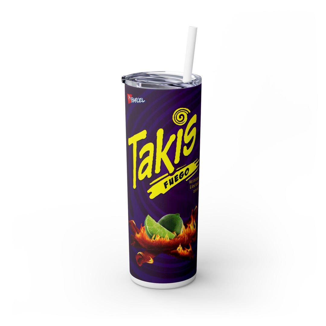 Tumbler, Takis Fuego Design, Reusable Cup With Lid, Insulated Drinkware ...