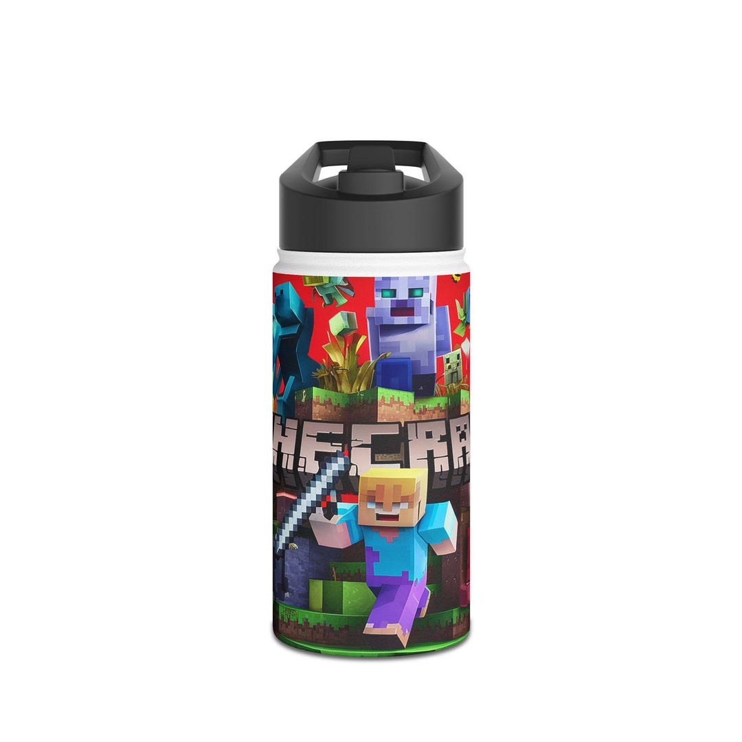 Minecraft Stainless Steel Water Bottle, Adventure Hydration Flask, Kids ...