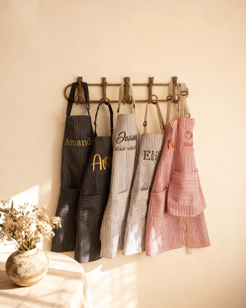 Personalized Kids Apron With Pockets, Custom Toddler Cooking Apron for ...