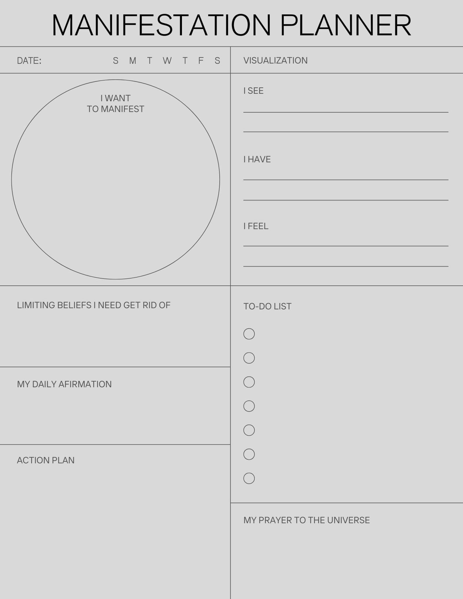 Minimalist Daily & Weekly Planner Bundle: Undated PDF (A4 A5 US Letter ...