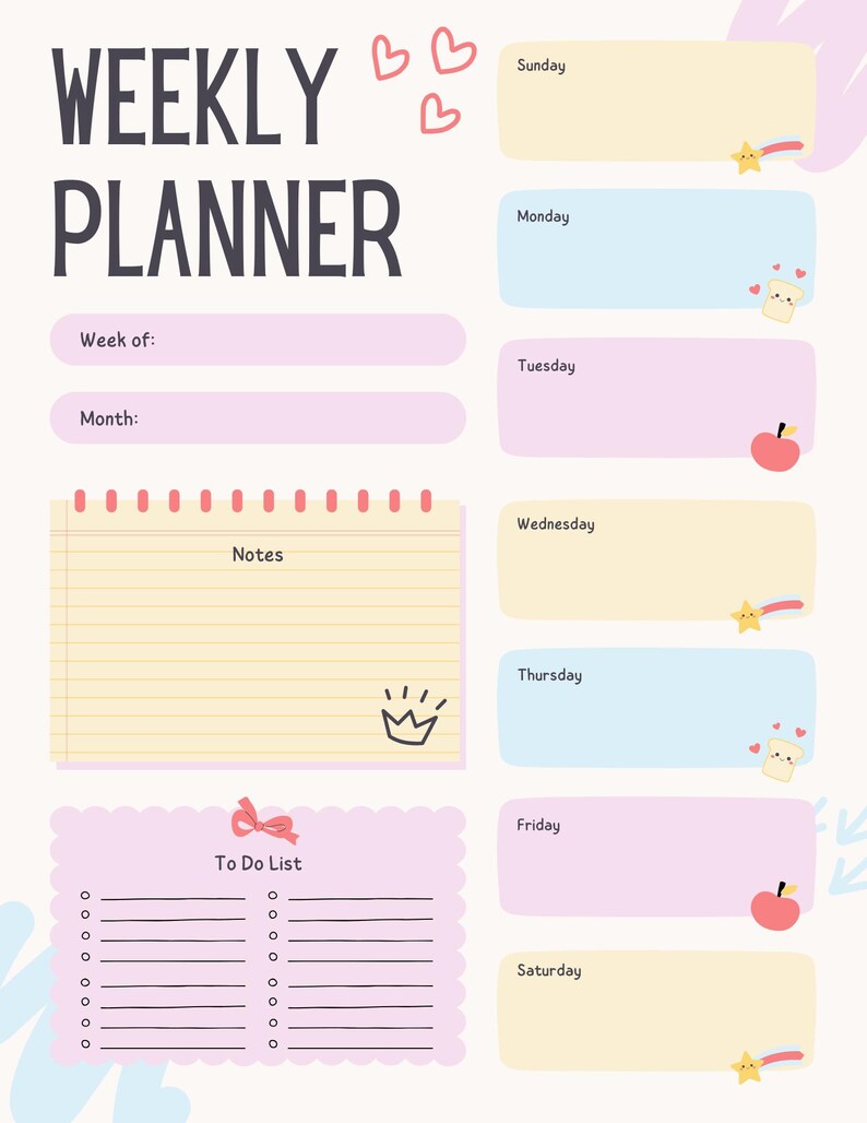 Minimalist Daily & Weekly Planner Bundle: Undated PDF (A4 A5 US Letter ...
