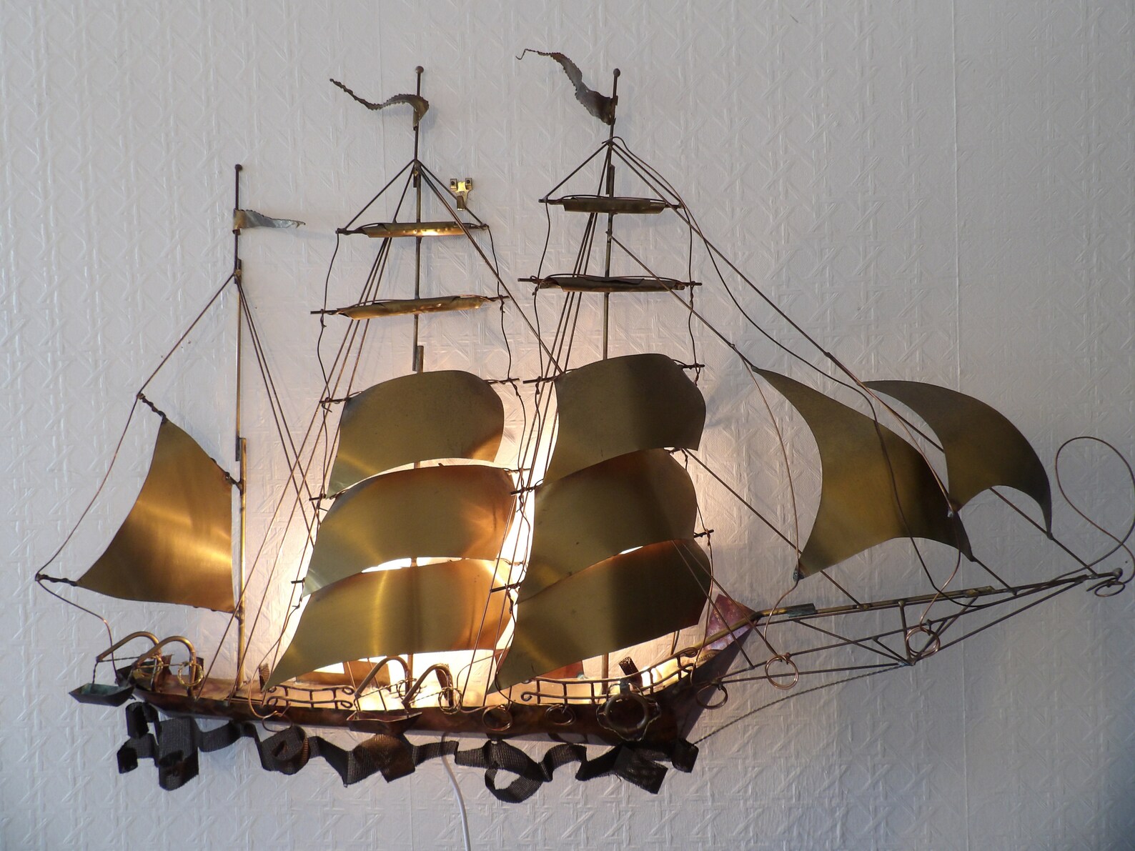 Large Brutalist Tall Ship Wall Light/sculpture by Daniel D'haeseleer ...