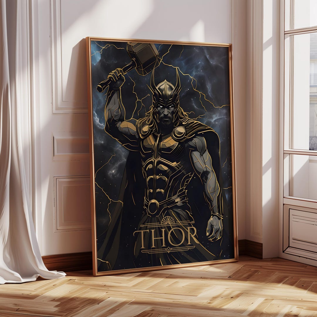 Thor Norse God Poster – Viking Mythology Wall Art, Digital Download ...