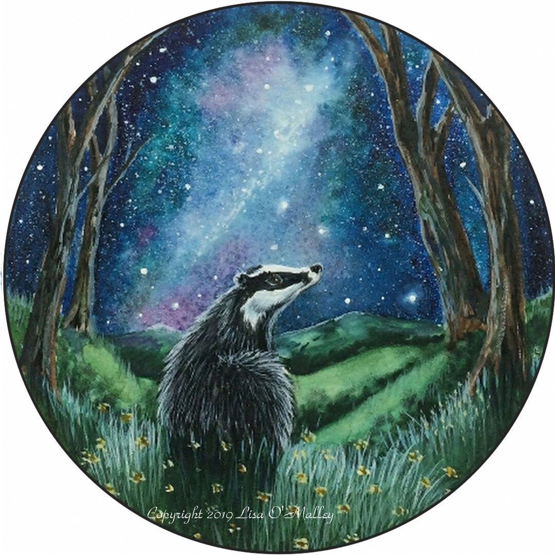 Hare Print " Safe Under Starlight" Badger Galaxy - Etsy