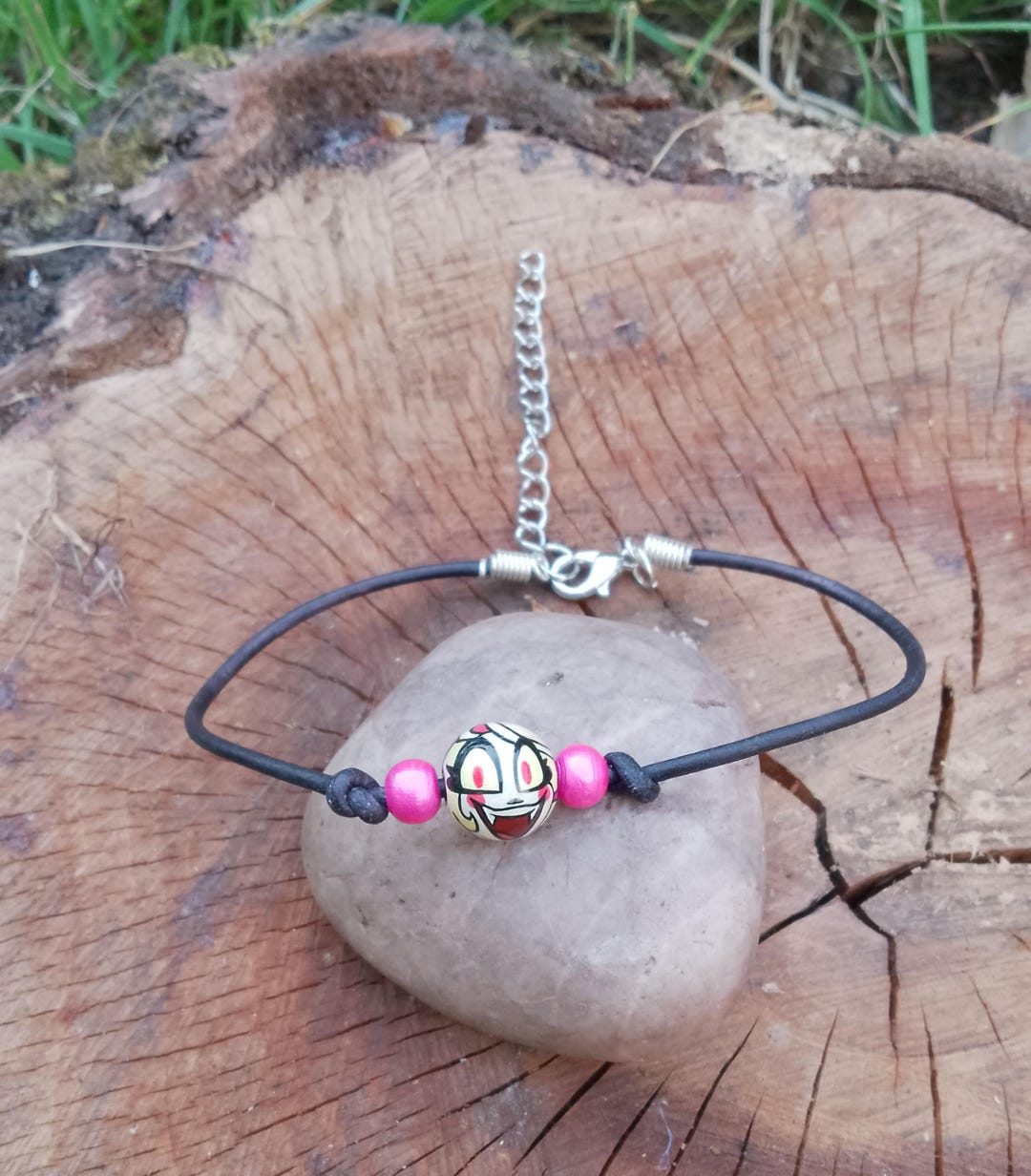 Hazbin Hotel Charlie Morningstar Hand-painted Bead Leather Bracelet - Etsy