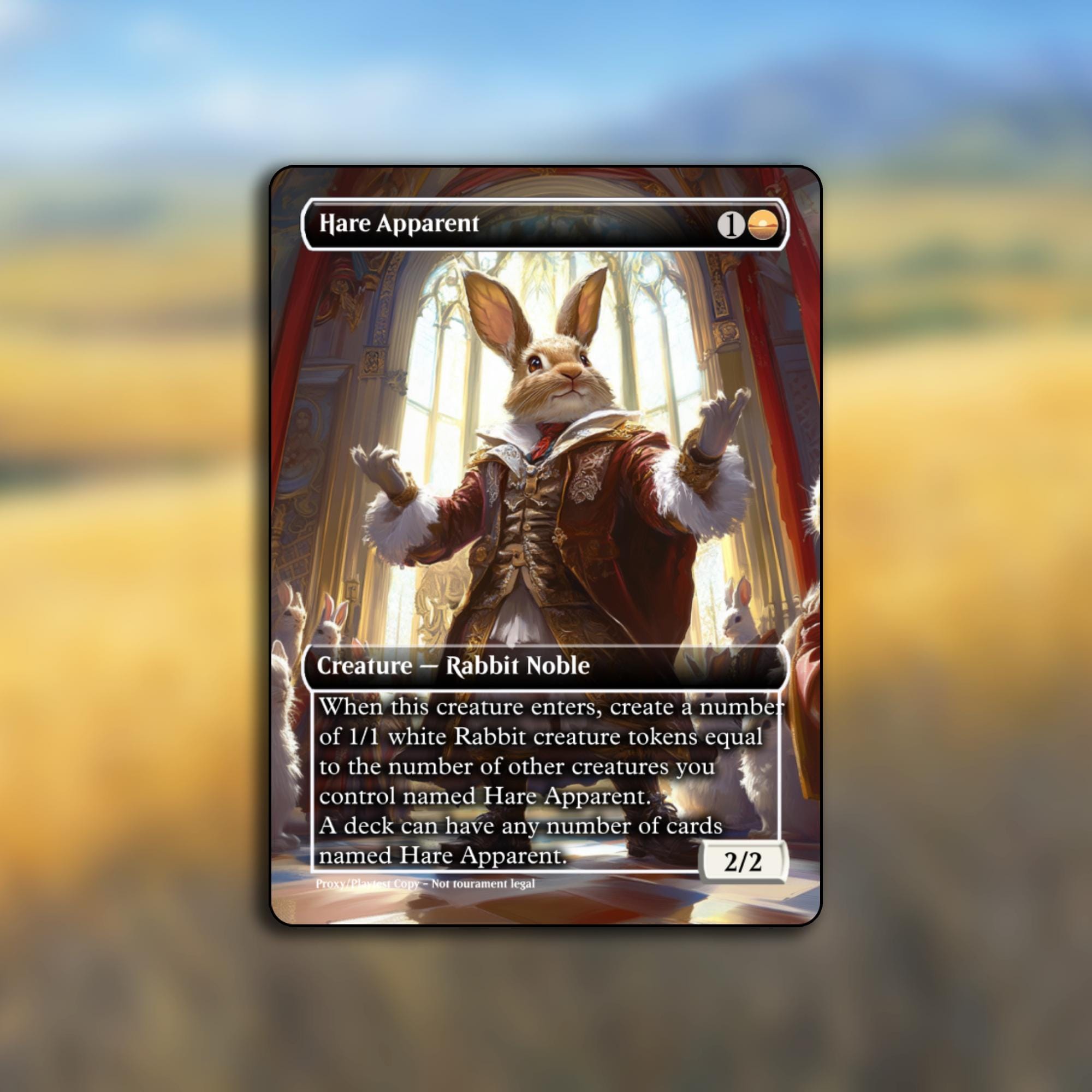 Hare Apparent Mtg Proxy - Borderless Custom Alt Art Game Card for ...
