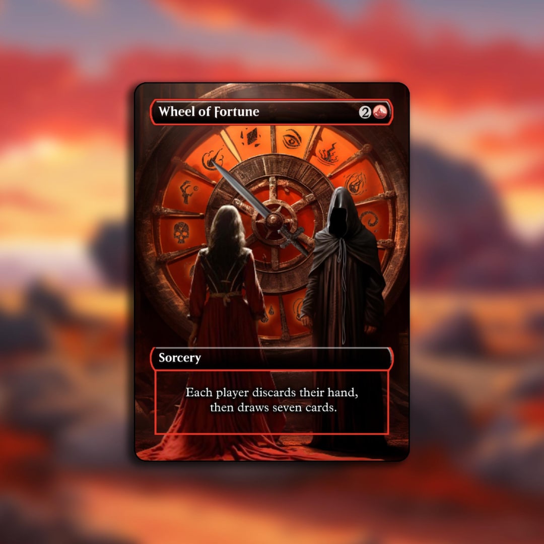 Wheel of Fortune Mtg Proxy - Borderless Frame - Custom Art Game Card for Commander Mtg Proxy ...