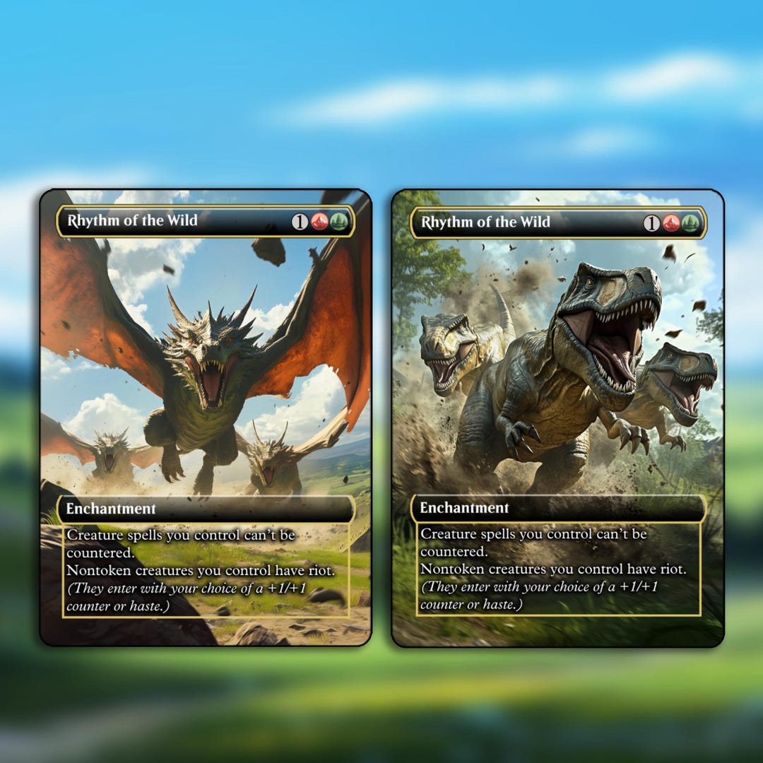 Rhythm of the Wild MTG Proxy - Multiple Designs - Borderless Custom Art Game Cards for Commander ...