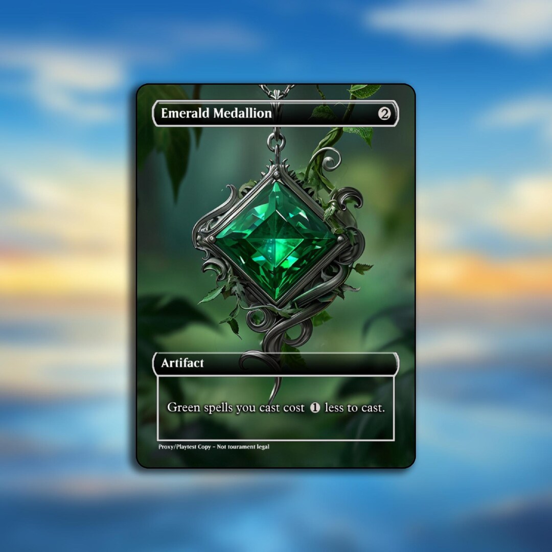 Emerald Medallion Mtg Proxy - Clear Frame - Custom Game Card for ...