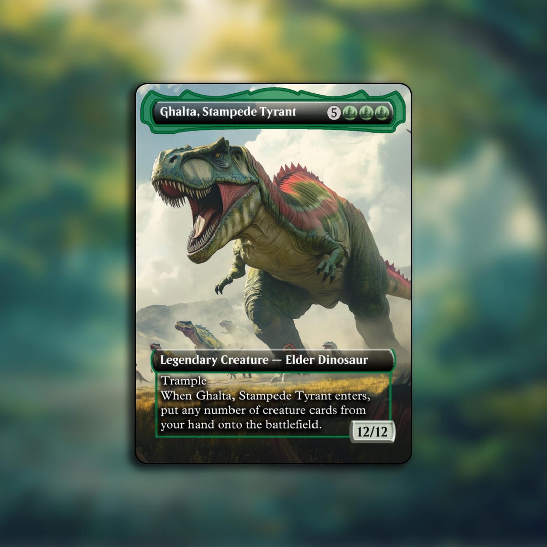 Ghalta Stampede Tyrant MTG Proxy - Borderless Custom Art Game Cards for ...