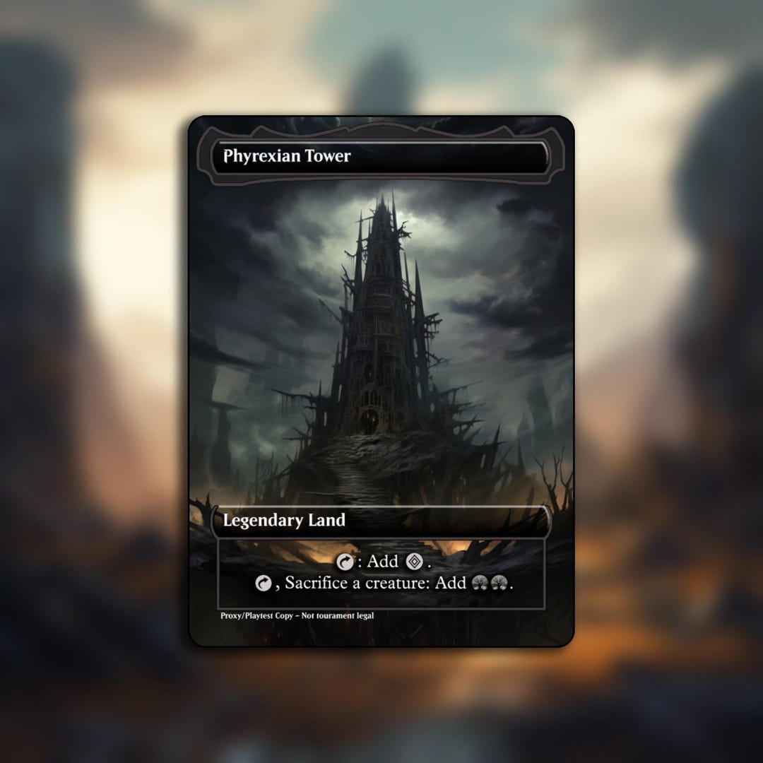 Phyrexian Tower Proxy - Custom Game Cards for Commander MTG Proxy ...