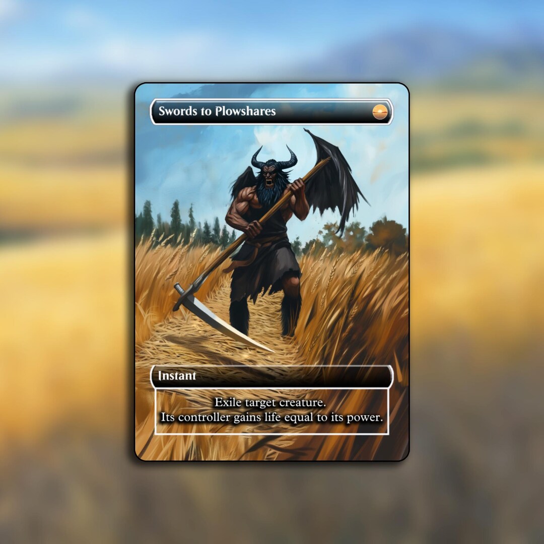 Swords to Plowshares Proxy - Borderless Custom Art Game Cards for ...