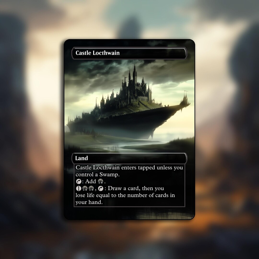 Castle Locthwain MTG Proxy - Borderless Custom Art Game Cards for Commander MTG Proxy Castle ...