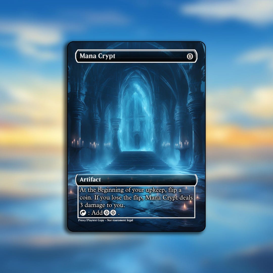 Mana Crypt Proxy - Borderless Frame - Custom Art Game Cards for ...