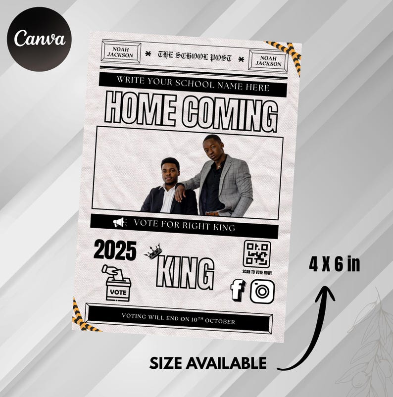 Homecoming King Flyer, Class Campaign Flyer, Prom King Canva Flyer ...