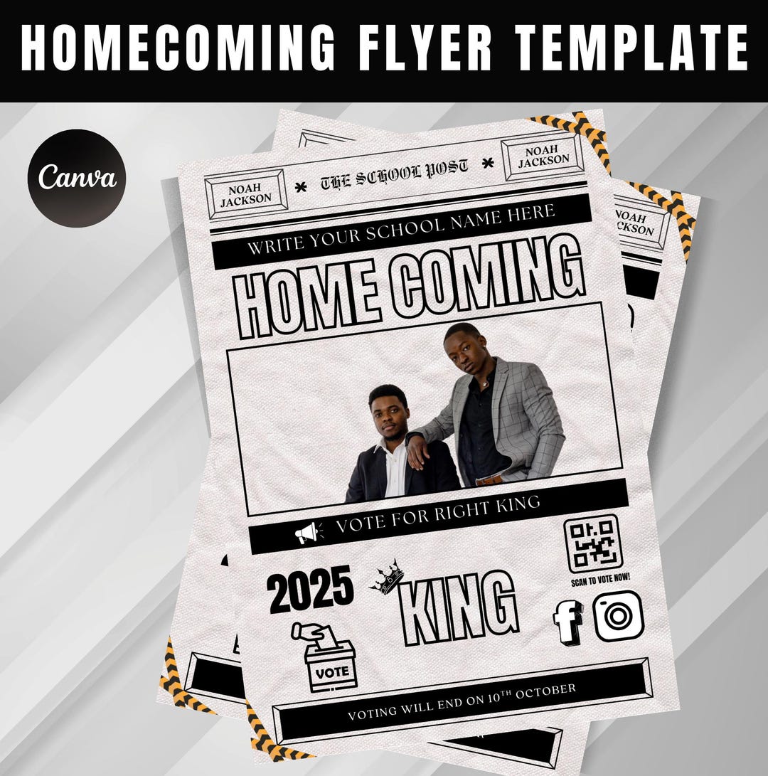 Homecoming King Flyer, Class Campaign Flyer, Prom King Canva Flyer ...