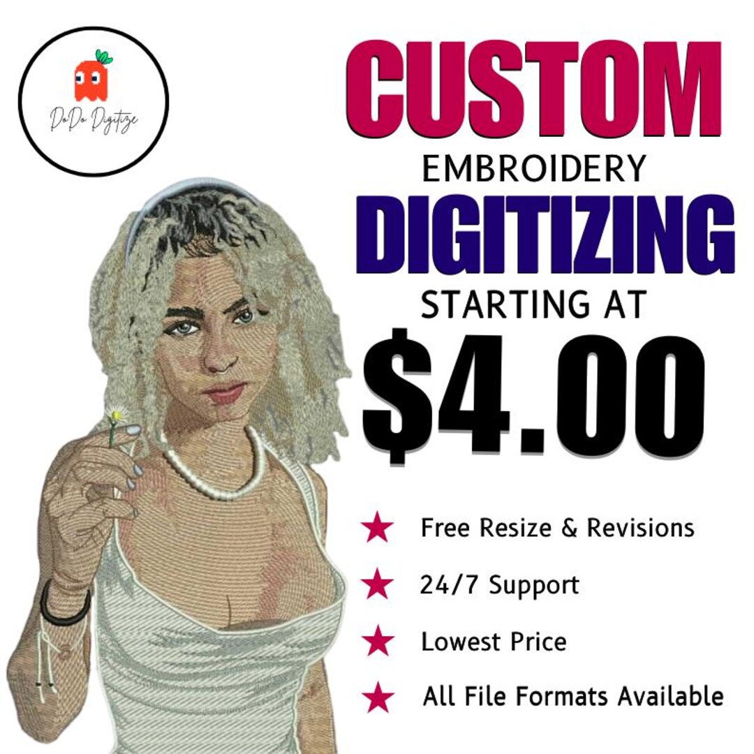 Custom Embroidery Digitizing, Logo Digitizing, Embroidery Digitizing Service, Image Digitizing ...