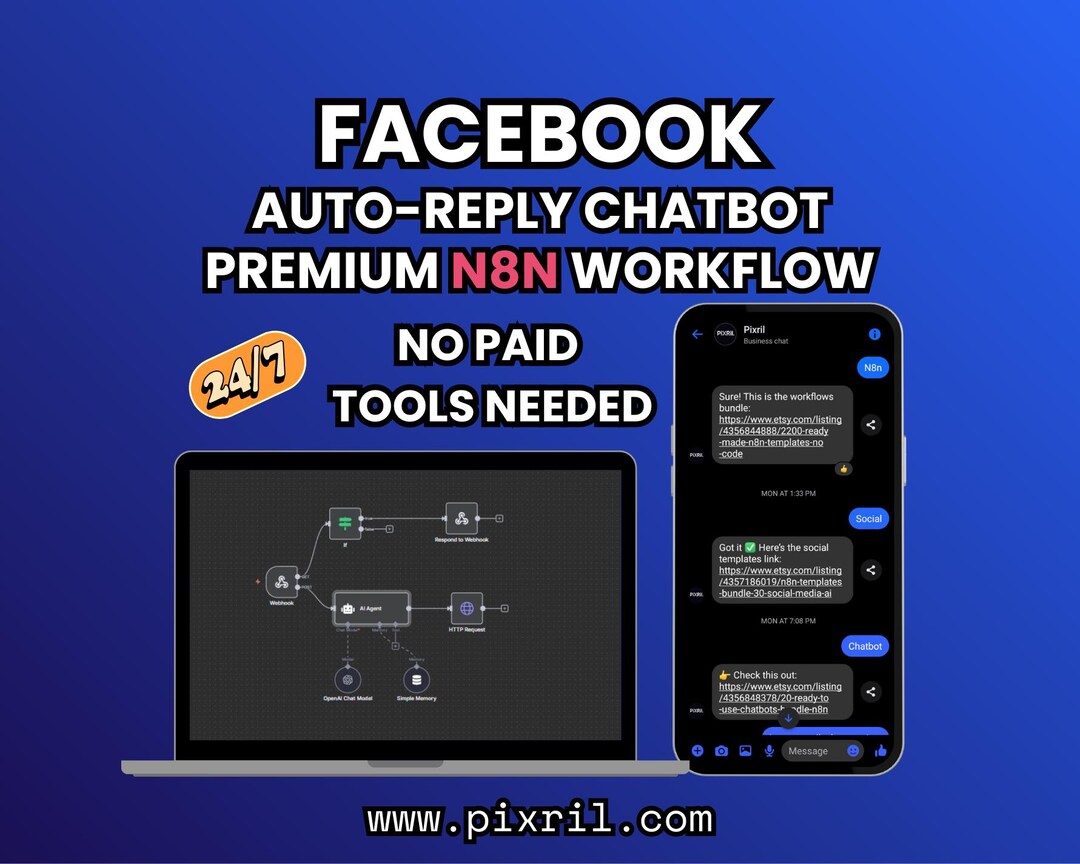Messenger Auto-reply Chatbot Workflow — N8n No-code Automation ...