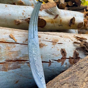 Custom Handmade Damascus Steel Scimitar Arabic Turkish Sword Micarta ...
