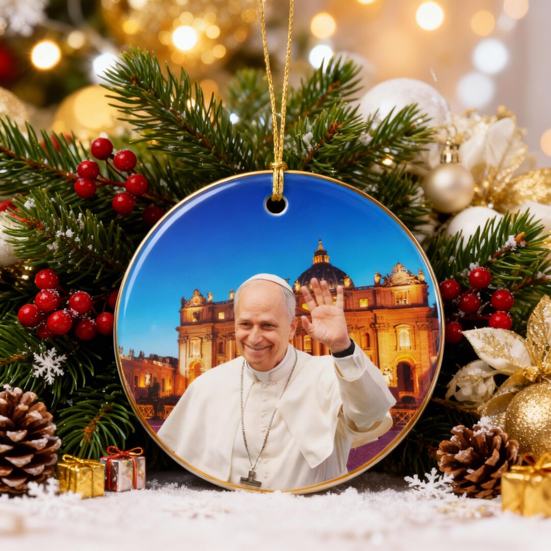 Pope Leo XIV Ceramic Ornament, Catholic Vatican Christmas Decoration - Etsy