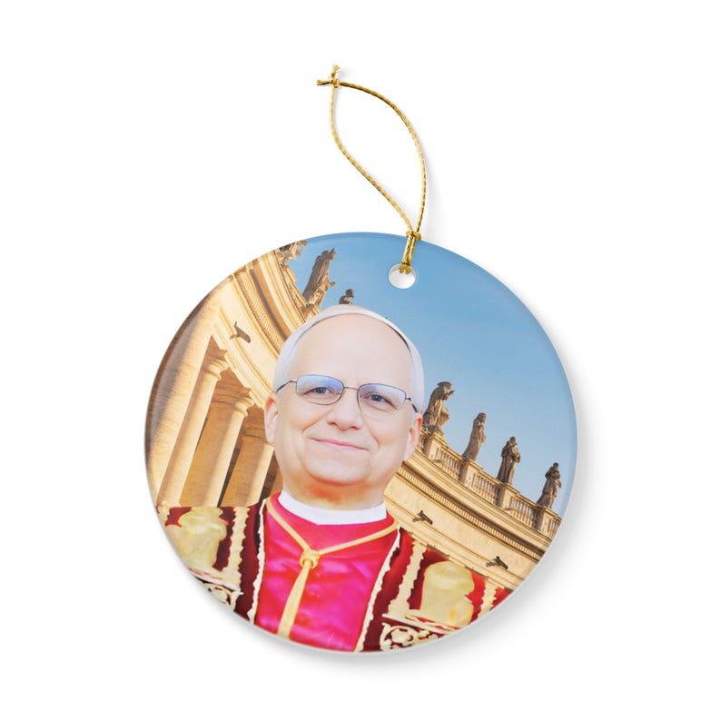 Pope Leo XIV Ceramic Ornament, Christian Catholic Vatican Christmas ...