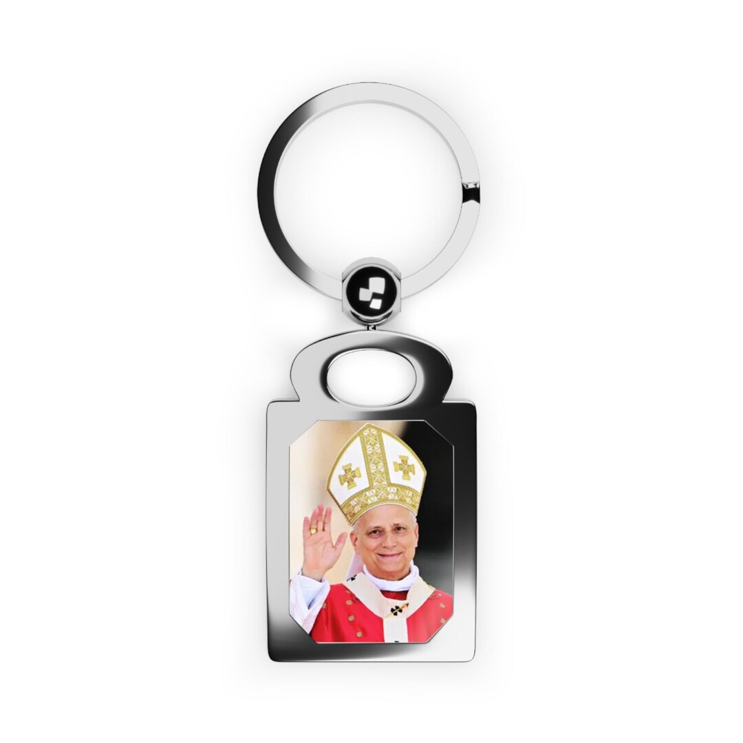 Pope Leo XIV Portrait Rectangle Photo Keyring | Metal Photo Keychain - Etsy