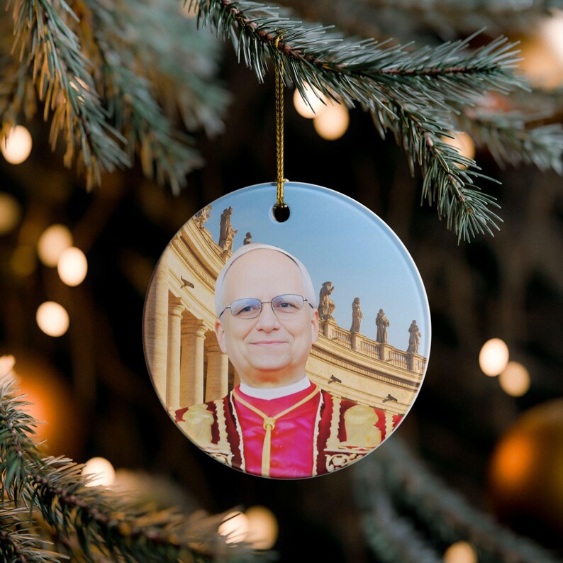 Pope Leo XIV Ceramic Ornament, Christian Catholic Vatican Christmas ...