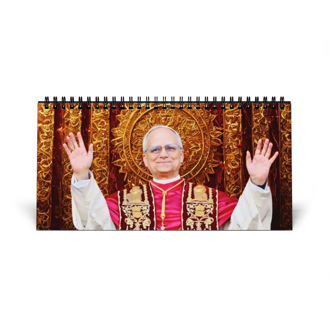 Pope Leo XIV Portraits Desktop Calendar 2026 | Spiral Desk Calendar - Etsy