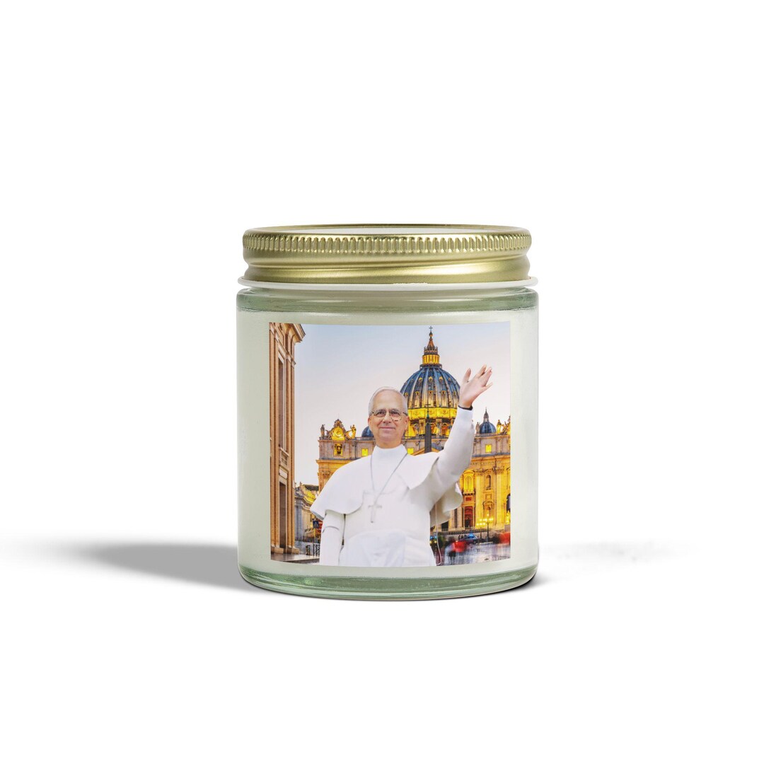 Candle, Pope Leo XIV Catholic Gift, Religious Candle, Coconut Apricot ...