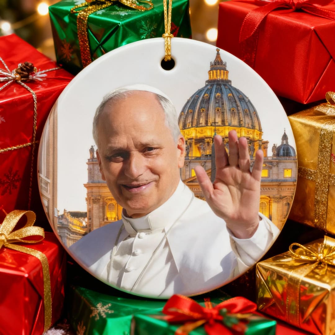 Pope Leo XIV Ceramic Ornament: Christian Catholic Vatican Christmas ...