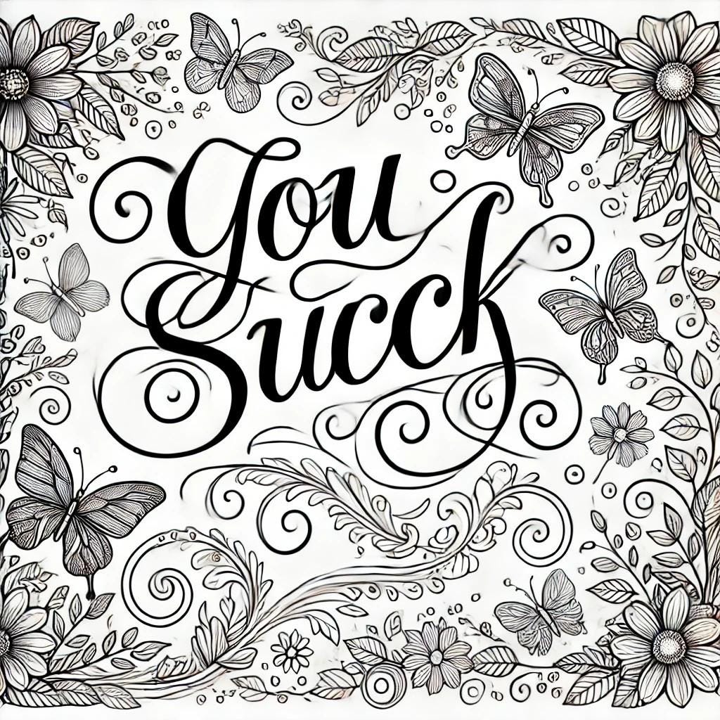 Sweary Adult Coloring Book – Printable Cursing Pages for Stress Relief ...