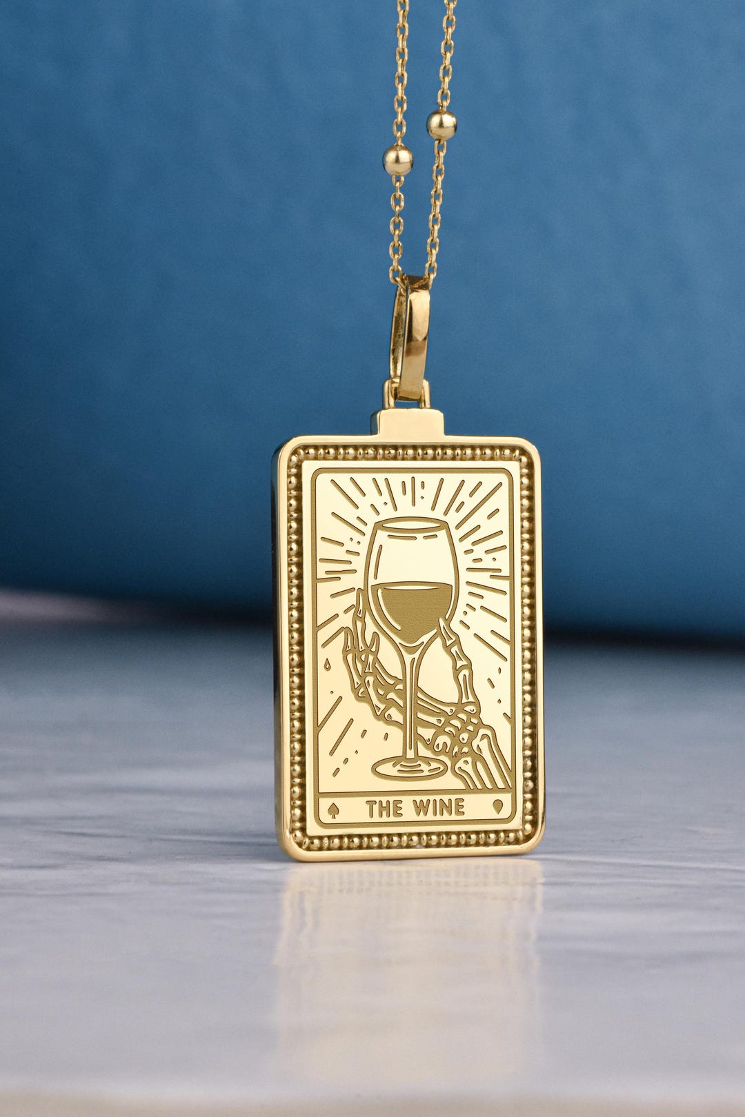 14K Gold the Wine Necklace, Wine Lover Gift, Sommeliers Jewelry ...