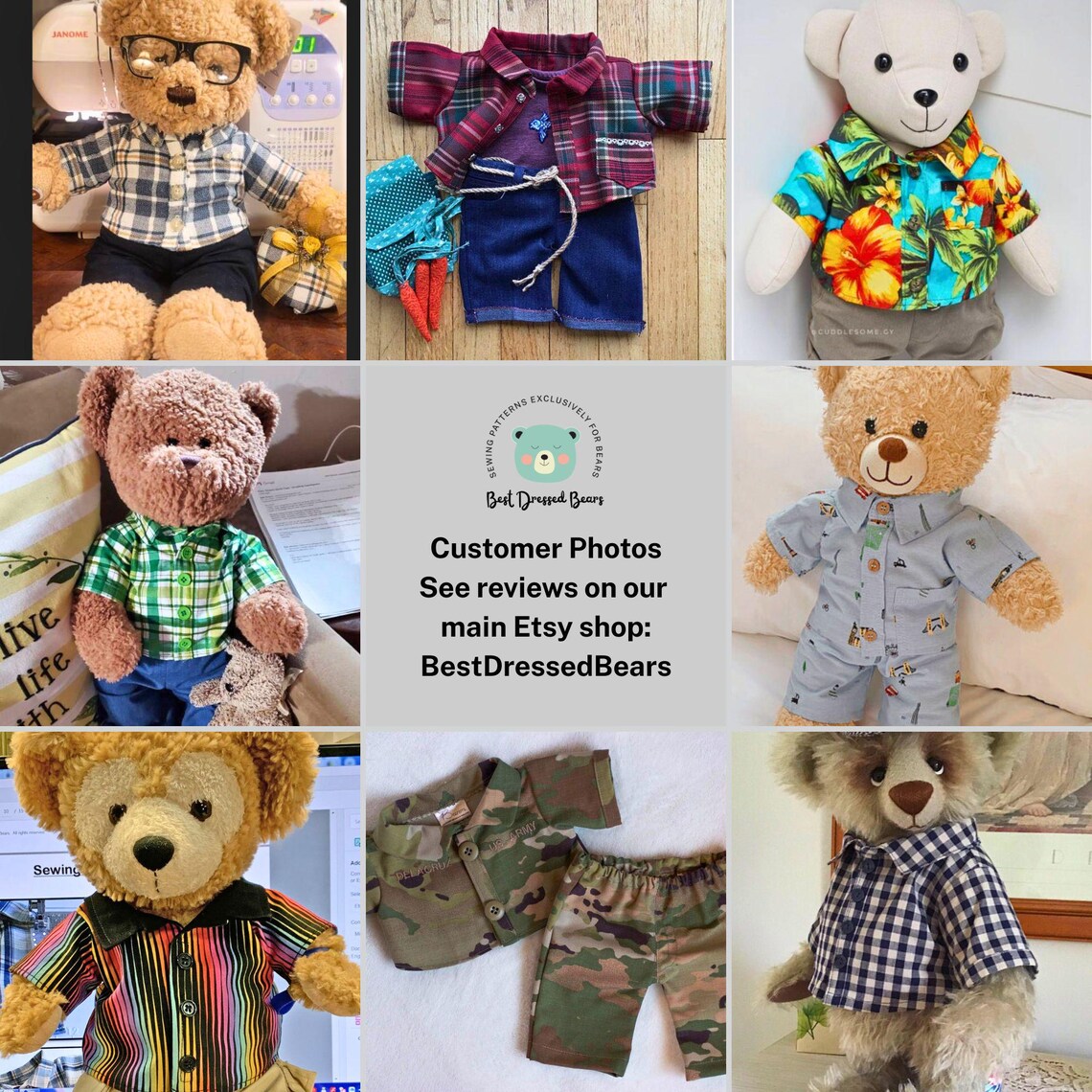 Teddy Bear Shirt PDF Sewing Pattern & Tutorial (fits Simplicity A2115 ...