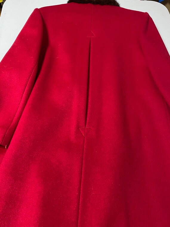 1980’s Candy Apple Red Wool and Mink Structured Coat - Gem