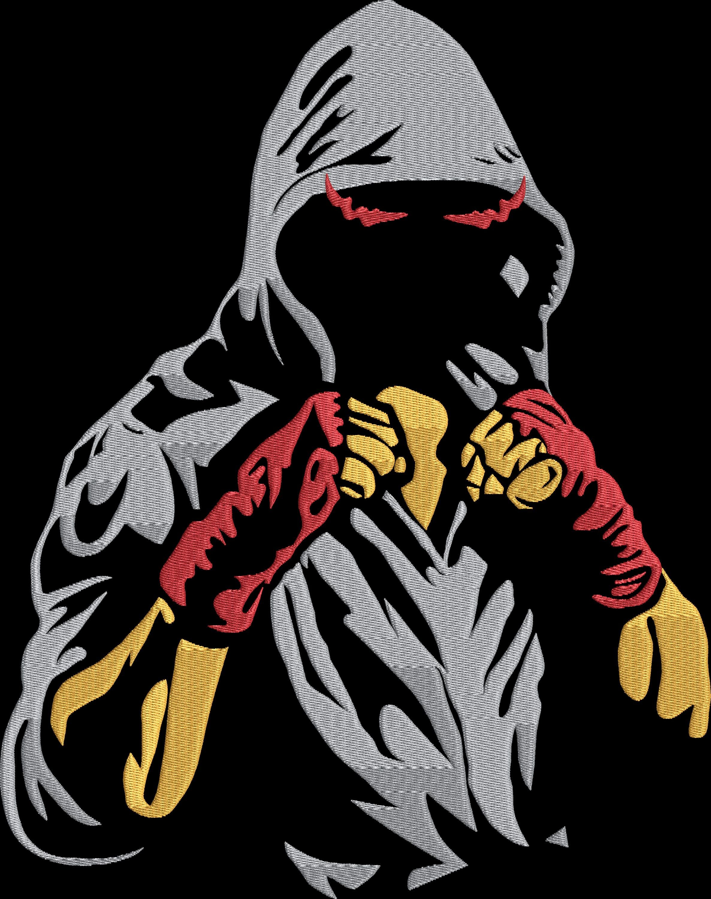 Fighter Embroidery Design – Boxing Hoodie Punch – Martial Arts Machine ...