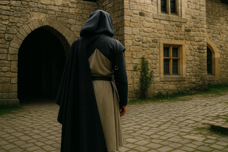 Gothic Knight Shoulder Armor Cloak, Medieval Hooded Cape, Steampunk ...