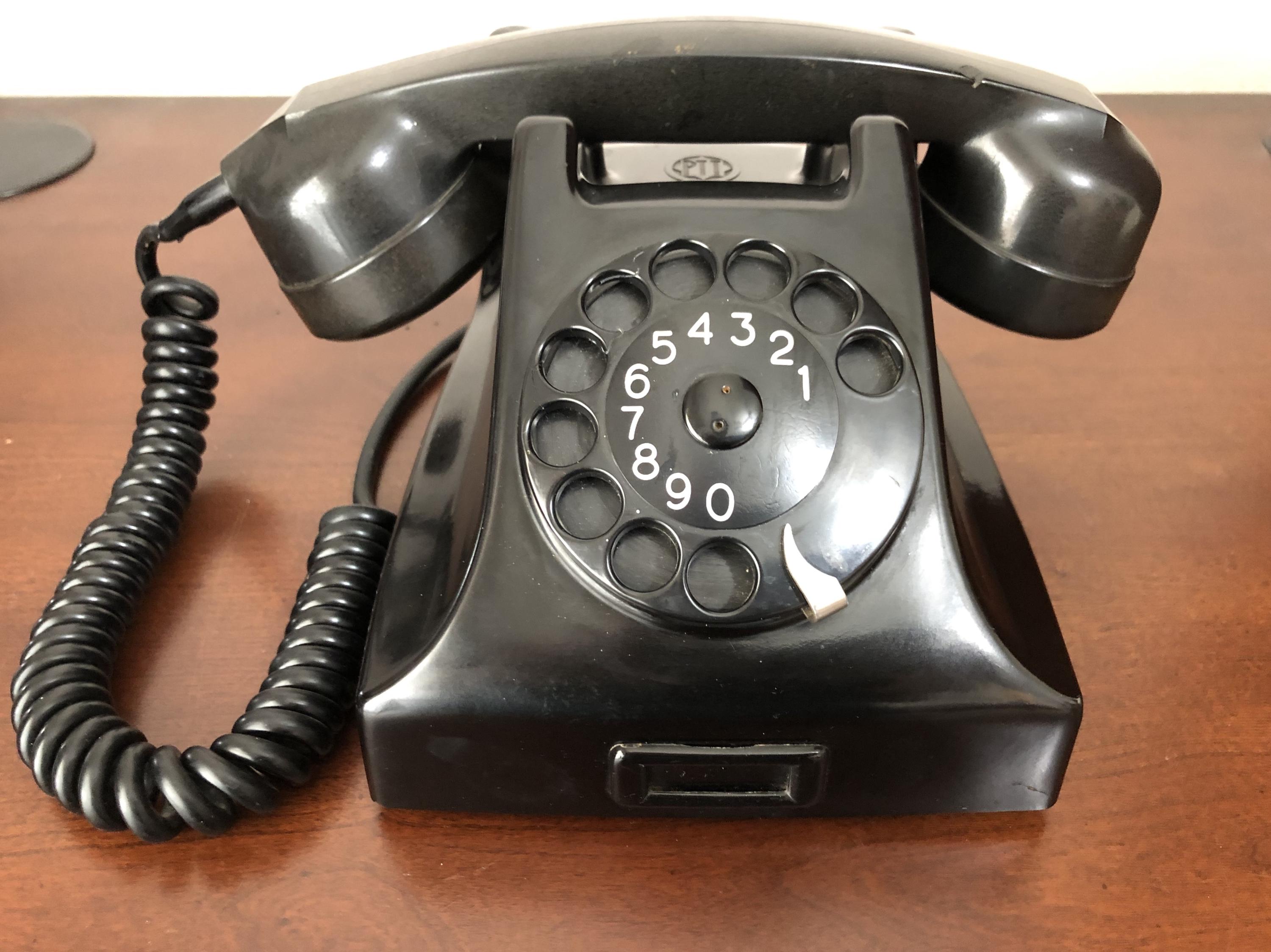 Vintage PTT Ericsson Black Rotary Telephone/phone (holland) - Etsy