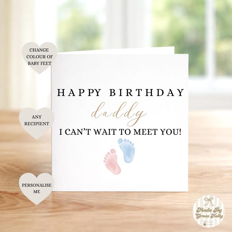 Happy Birthday From the Bump| I Cant Wait to Meet You Card|daddy to Be ...
