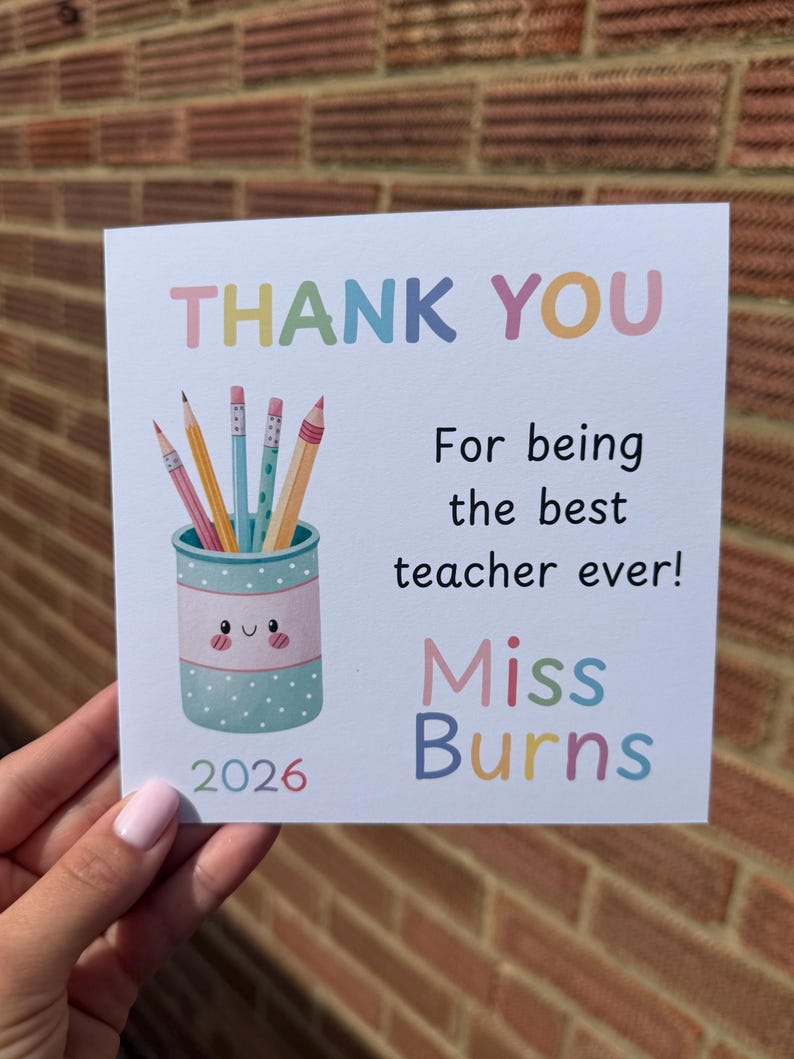 Personalised Thank You Teacher Card | Best Teacher Ever Card | Nursery ...
