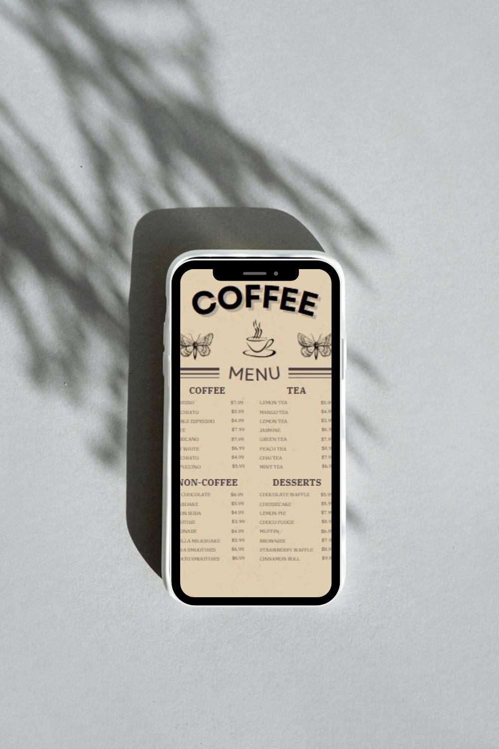 Cafe Menu , Coffee Menu , Brown , Aesthetic Template - Etsy