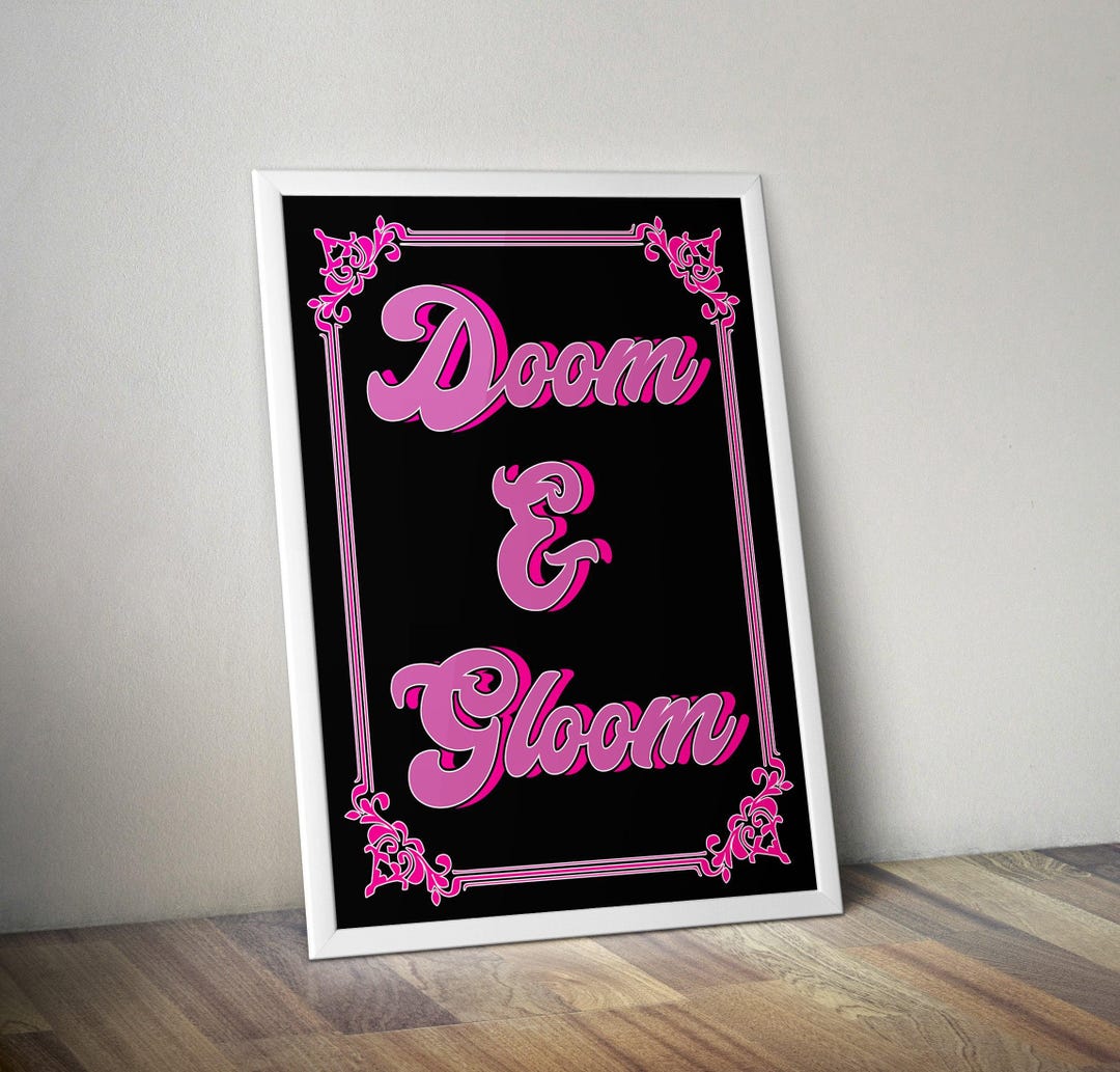 Doom & Gloom Typography Artwork Poster Print - Etsy