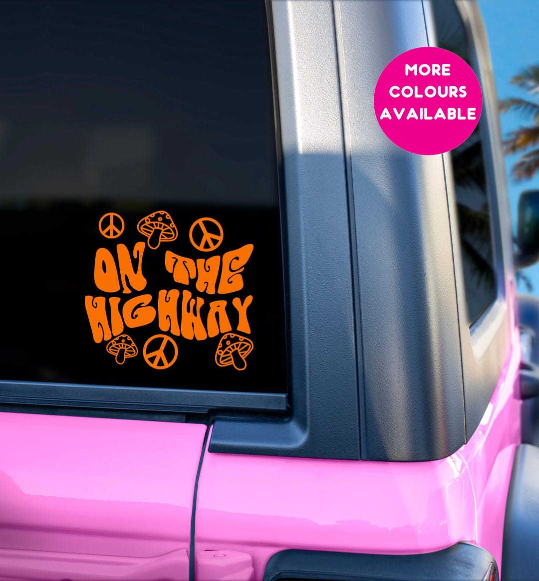 On the Highway Trippy Car Decal Bumper Sticker Various Colours Groovy ...