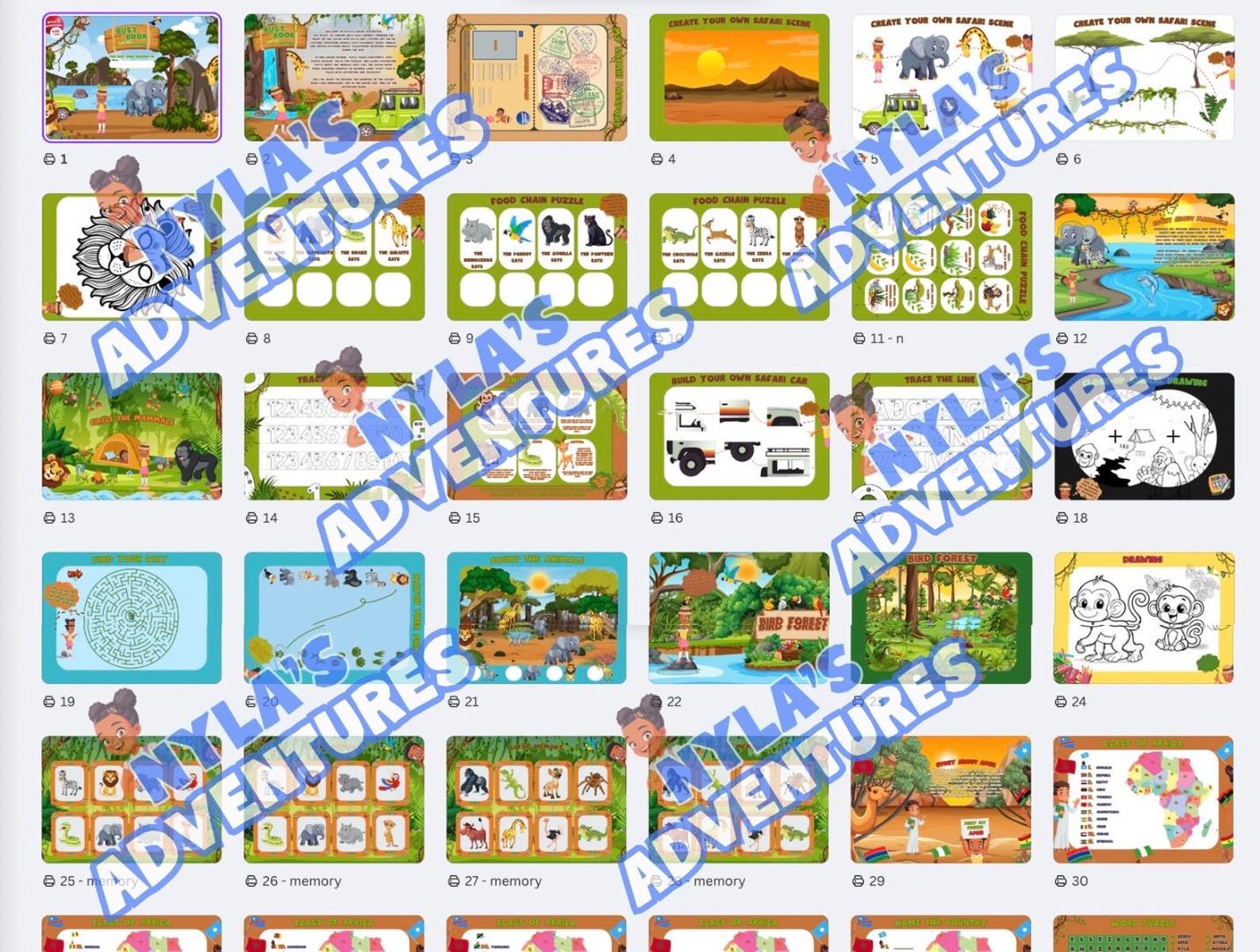 Safari Busy Book Printable for Kids | Animal Learning Activities PDF ...