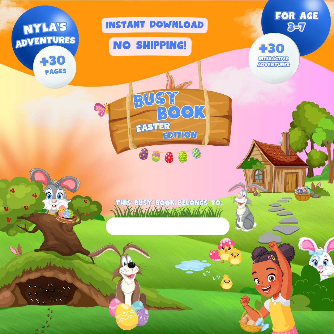 Printable Easter Busy Book for Toddlers – Nyla’s Adventures | Preschool Learning Activities PDF ...