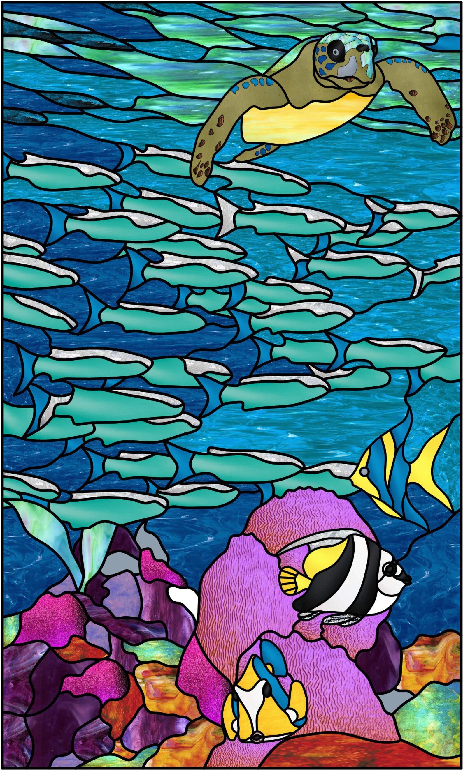 Florida Underwater Stained Glass Pattern Design Etsy florida-underwater-stained-glass-pattern-design-etsy