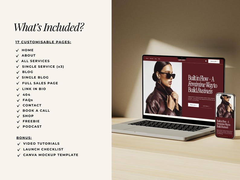 Chic Online Coach Website Template Squarespace 7.1, Feminine Website ...