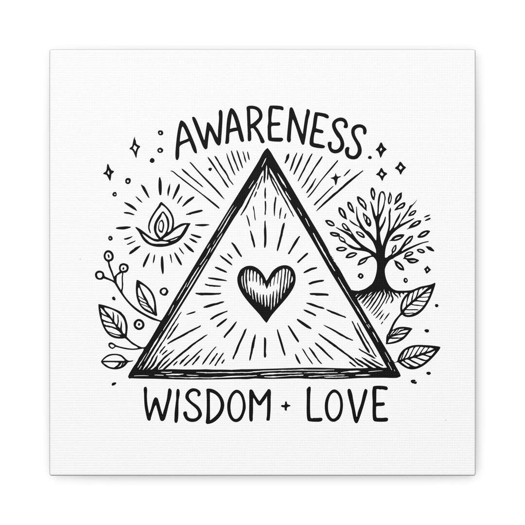 Awareness Wisdom Love Wall Art – Mindfulness Meditation Decor for Inner ...