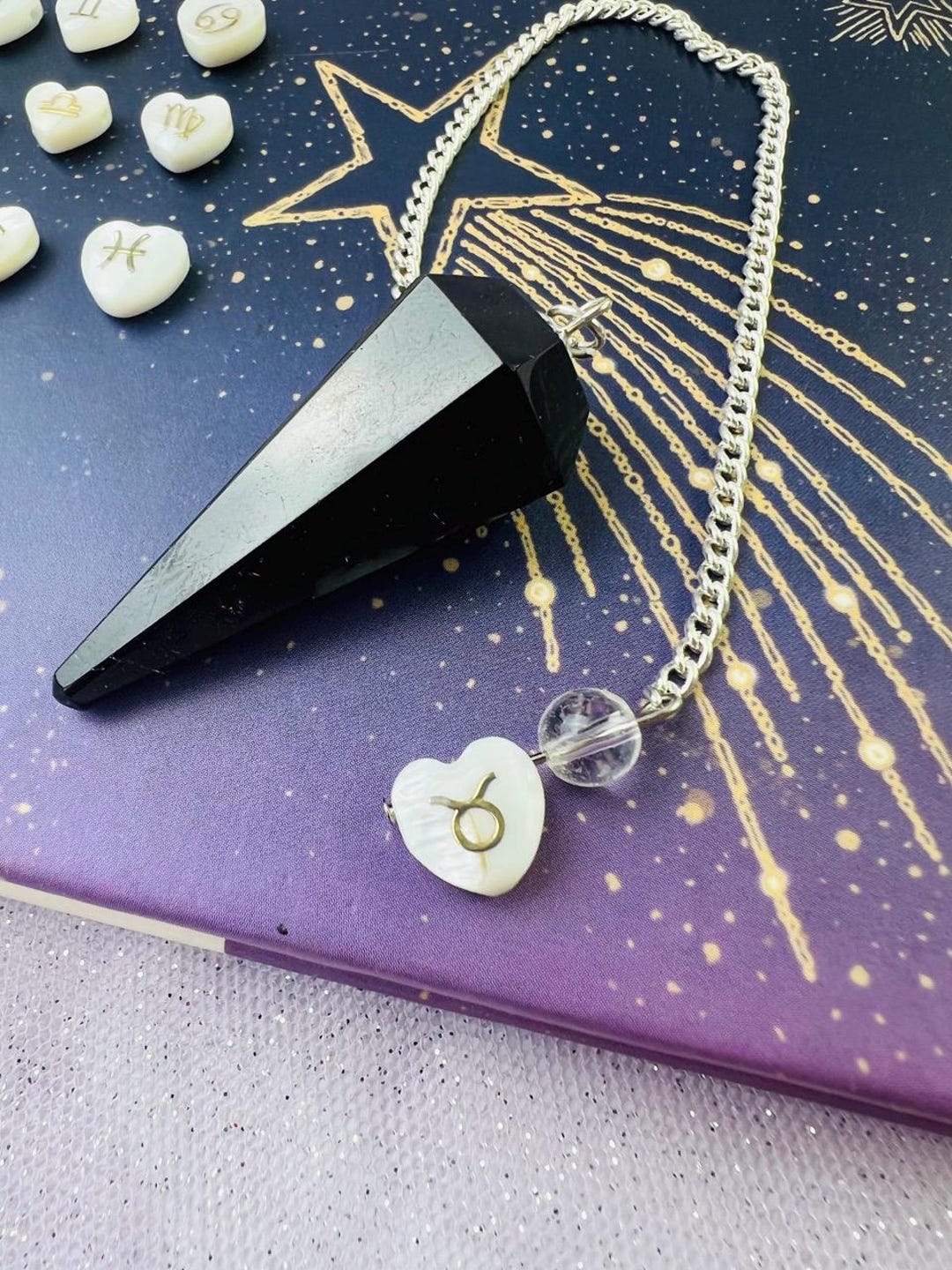 Personalized Crystal Pendulum, Custom Pendulum & Zodiac Sign, Natural ...