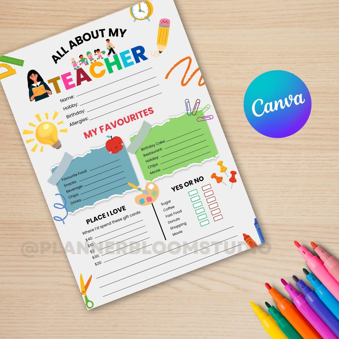 Editable All About My Teacher Printable | Meet the Teacher Flyer ...